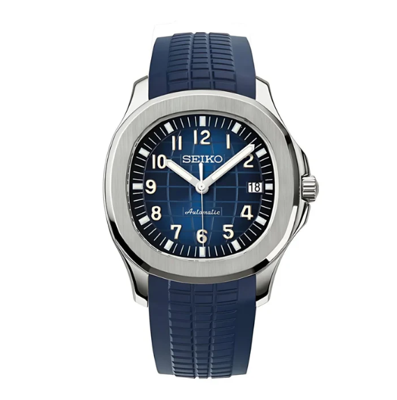 Custom Blue Rubber Strap "SeikoNaut" Mod – instincttime