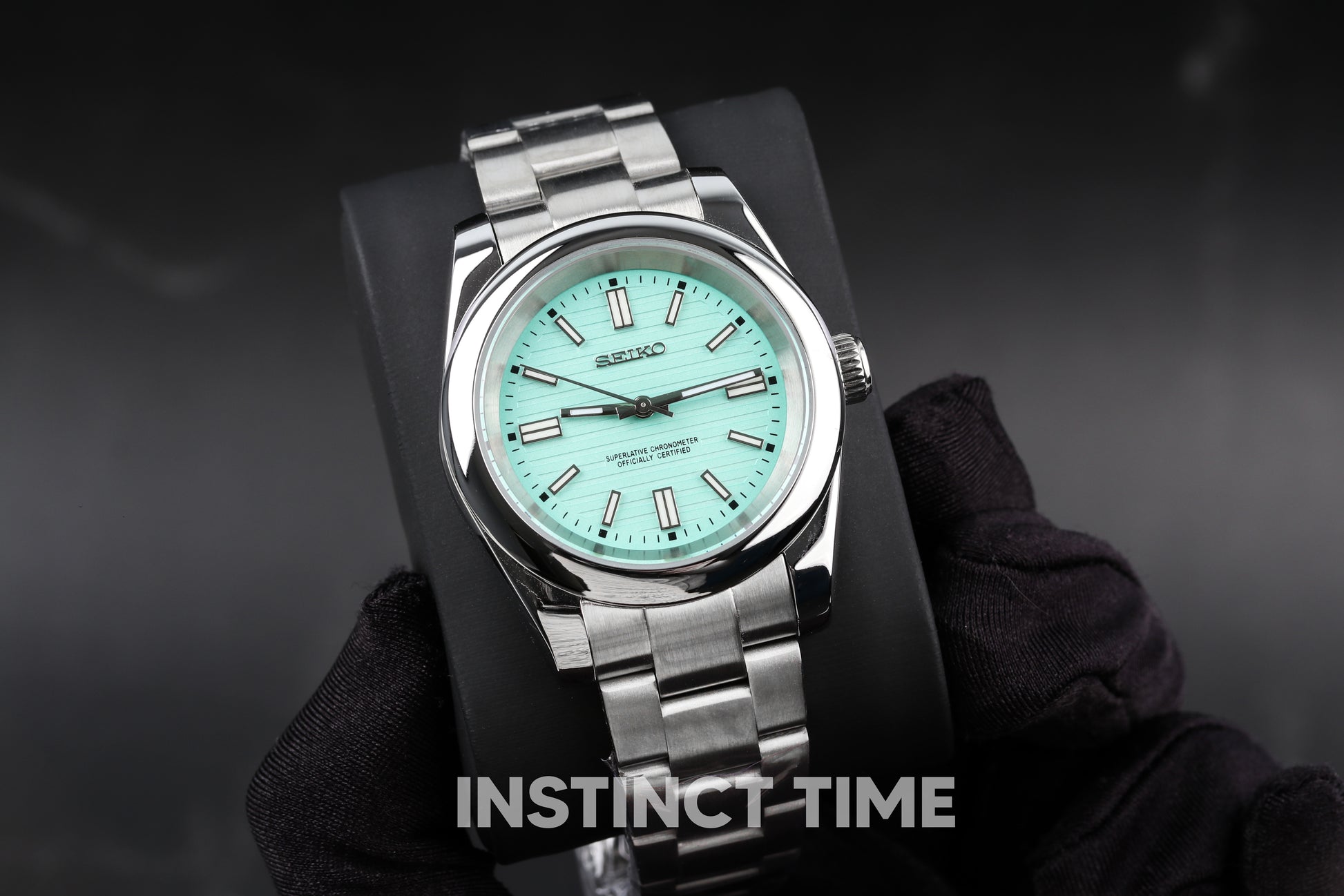 INSTINCT TIME Custom 39mm Blue Dial Mod Watch: Precision & Durability ...
